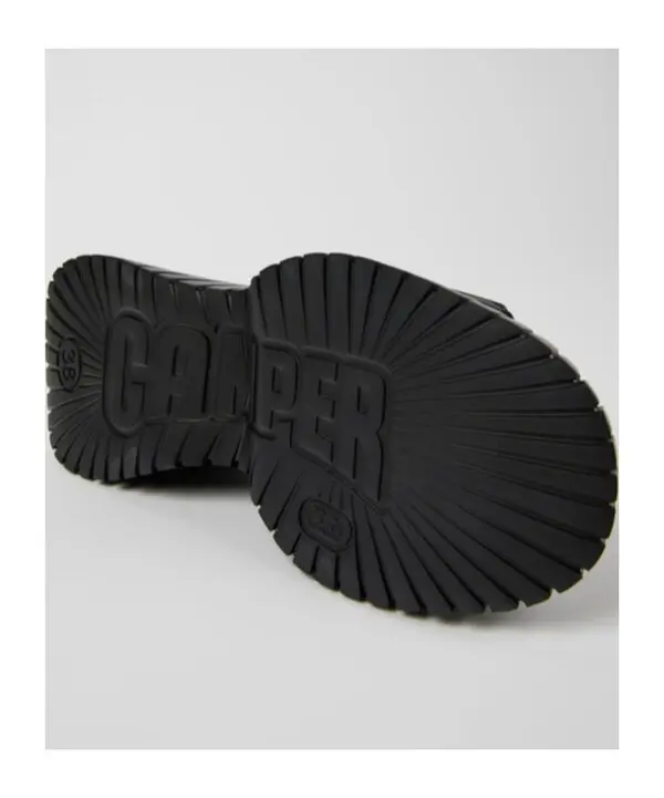 Camper Platform Sandals With Open Toe And Waterproof Sole - Black