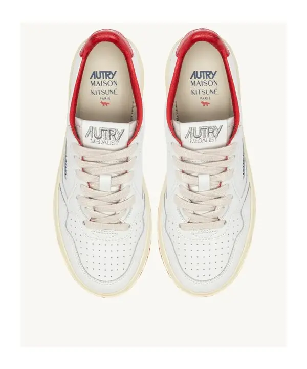 AUTRY X Maison Kitsuné Logo Printed Sneakers - White