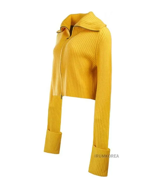 Sportmax Ribbed Knit Sweater With Lapel Collar
