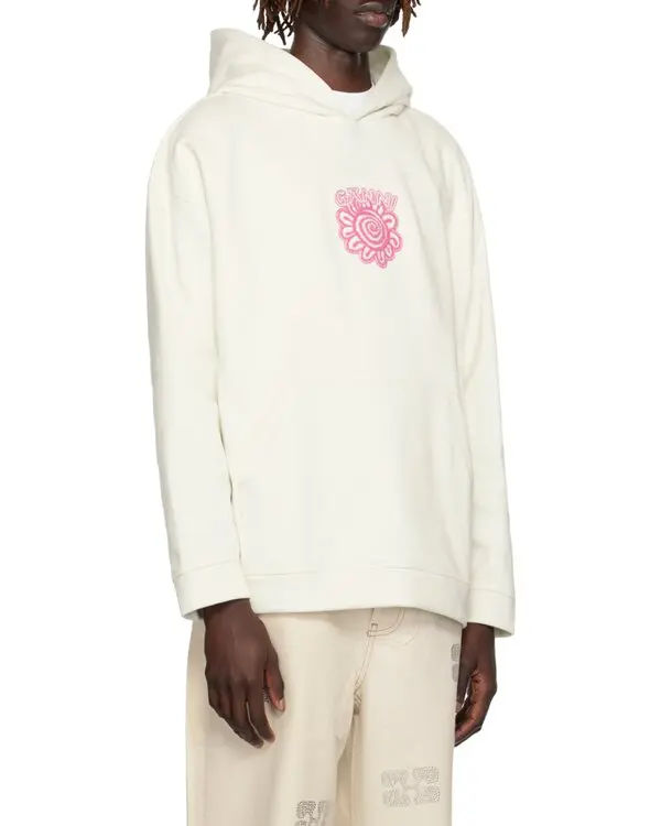 GANNI Logo-appliqué Long-sleeved Hoodie
