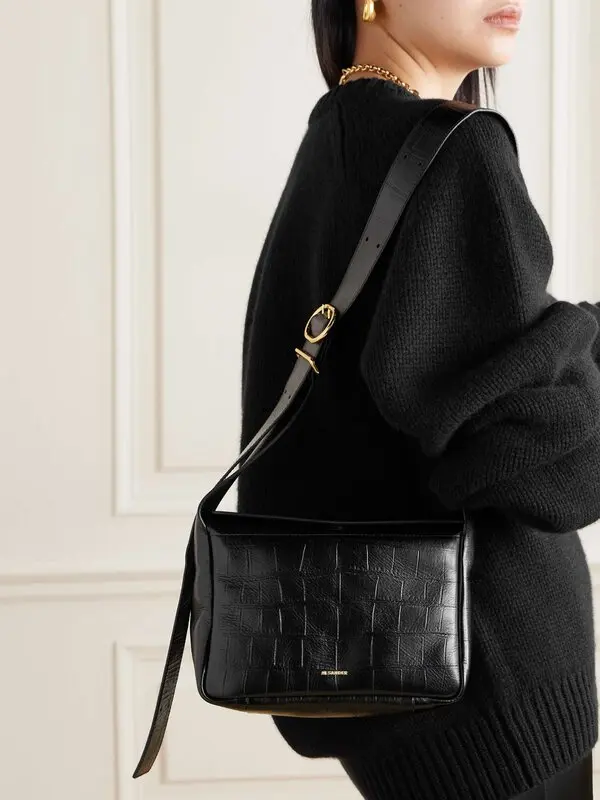 JIL SANDER Embossed Messenger Bag