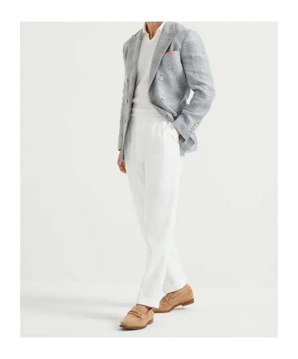 Brunello Cucinelli Prince Of Wales Double-breasted Blazer