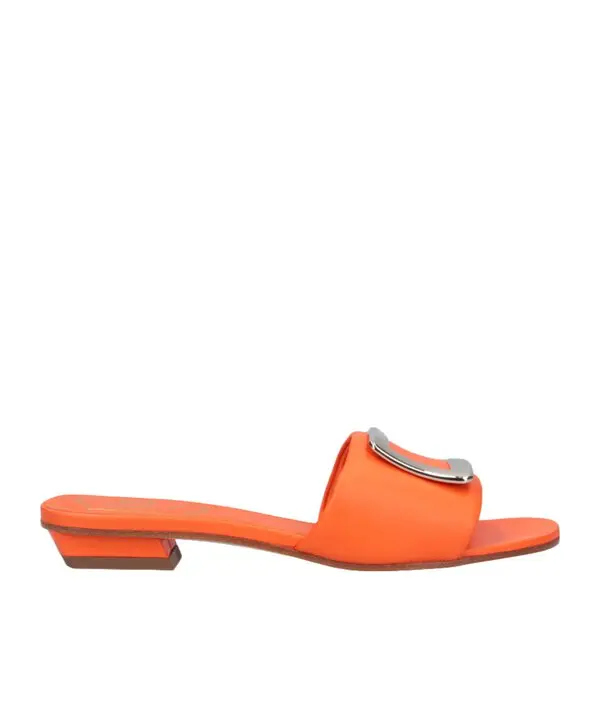 ROGER VIVIER Belle Vivier Metallic Buckle Mules - Arancione
