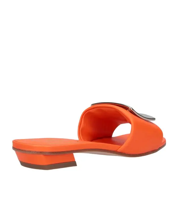 ROGER VIVIER Belle Vivier Metallic Buckle Mules - Arancione
