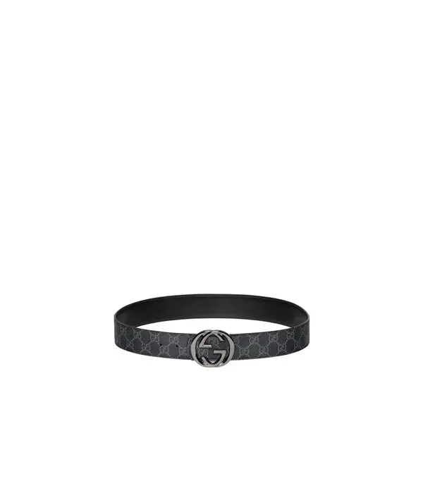 Gucci Reversible Interlocking G Buckle Belt - Black