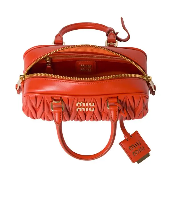Miu Miu Arcadie Matelassé Nappa Leather Bag - Red