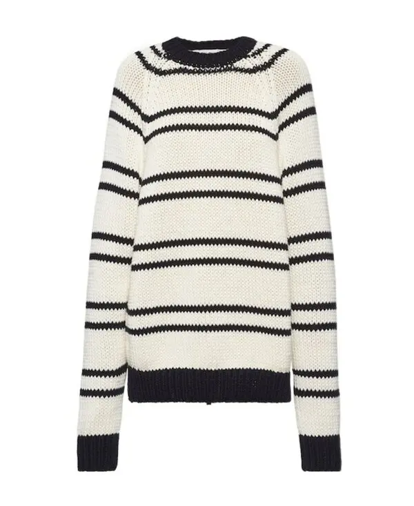 Miu Miu Striped Cotton And Cashmere Sweater