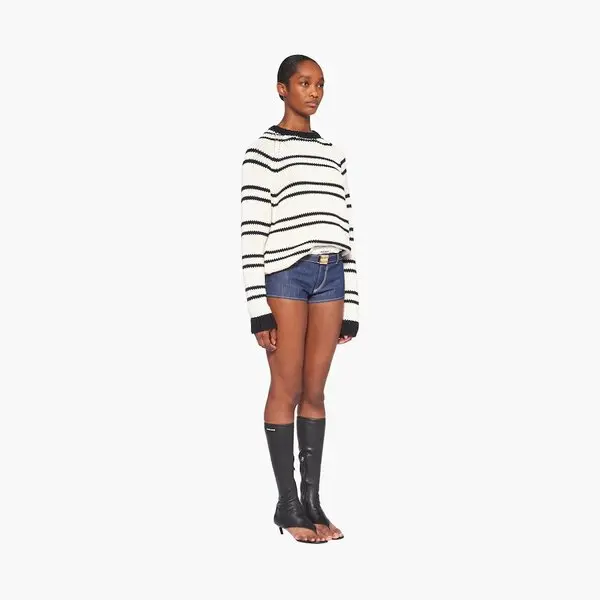 Miu Miu Striped Cotton And Cashmere Sweater