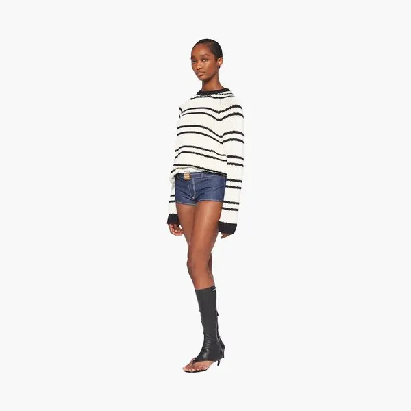 Miu Miu Striped Cotton And Cashmere Sweater