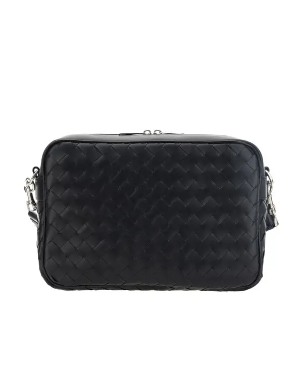 Bottega Veneta Intrecciato Leather Camera Bag - Black