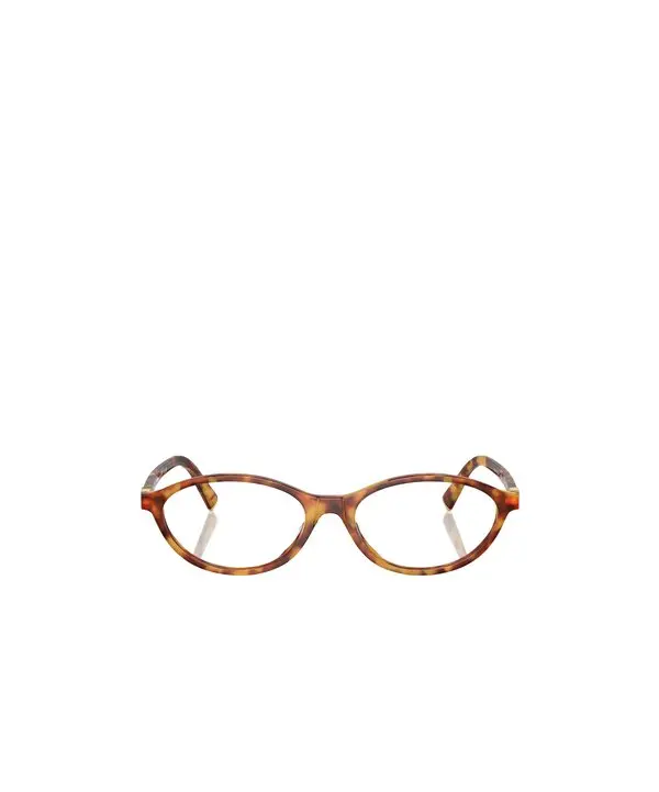 Miu Miu Oval-frame Eyeglasses - Light Havana