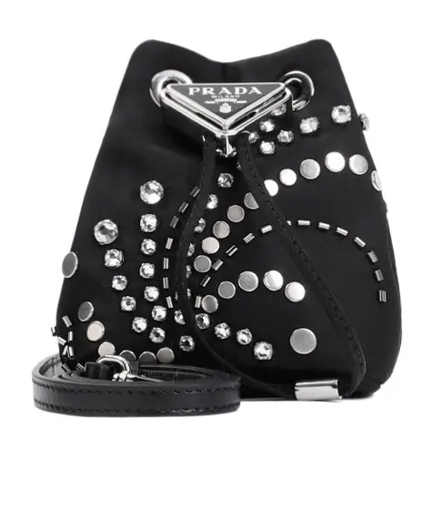 Prada Embellished Drawstring Shoulder Bag
