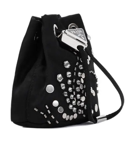 Prada Embellished Drawstring Shoulder Bag