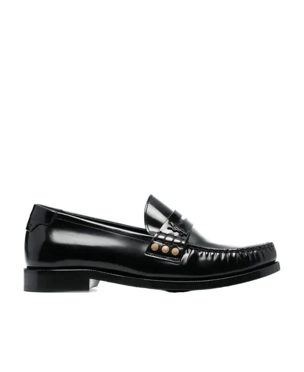 Saint Laurent Slip-on Loafers With Golden Rivets