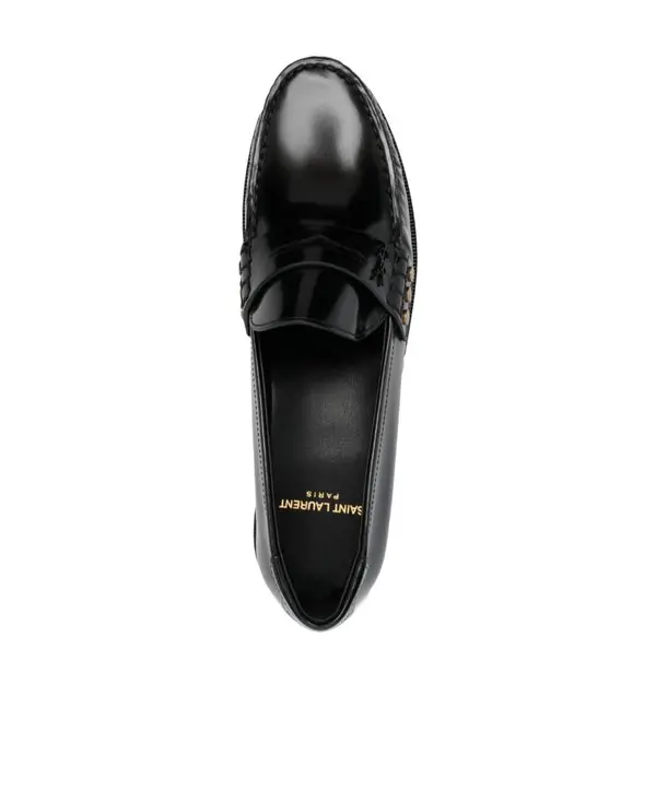 Saint Laurent Slip-on Loafers With Golden Rivets