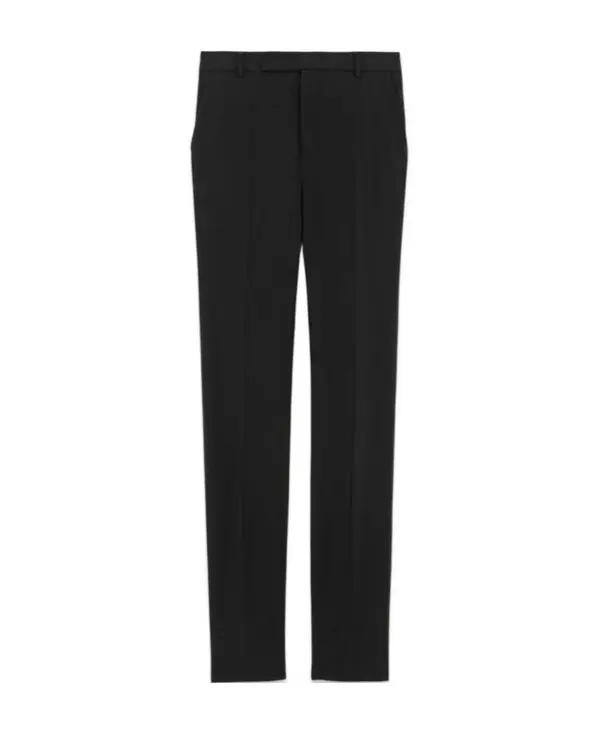 Saint Laurent High Waist Straight Leg Pants - Black