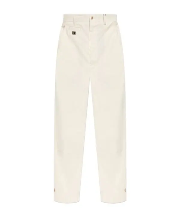 Dolce & Gabbana Logo Plaque Straight-leg Trousers - Cream