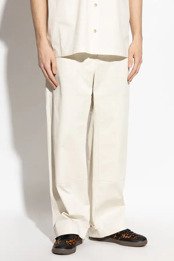Dolce & Gabbana Logo Plaque Straight-leg Trousers - Cream