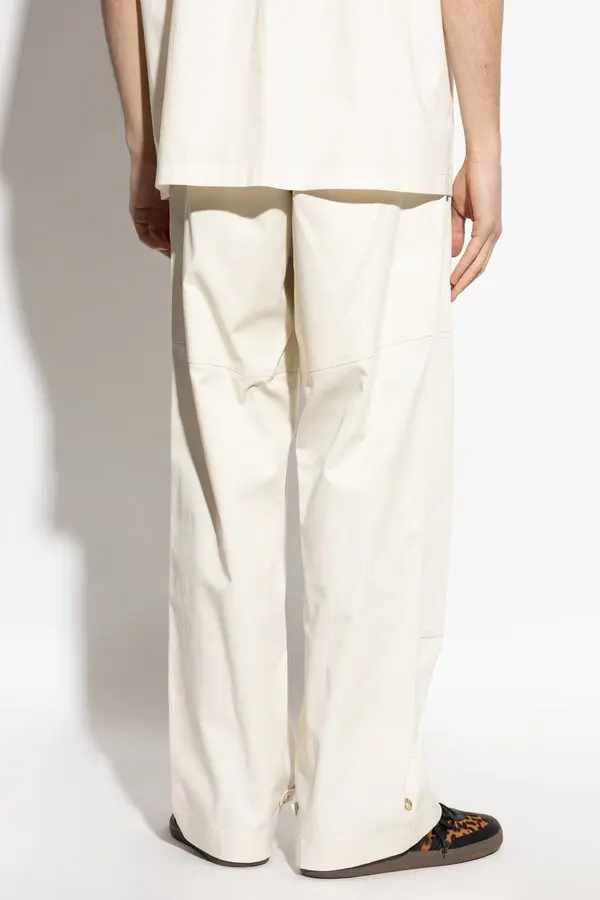 Dolce & Gabbana Logo Plaque Straight-leg Trousers - Cream