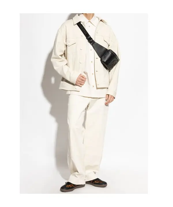Dolce & Gabbana Logo Plaque Straight-leg Trousers - Cream
