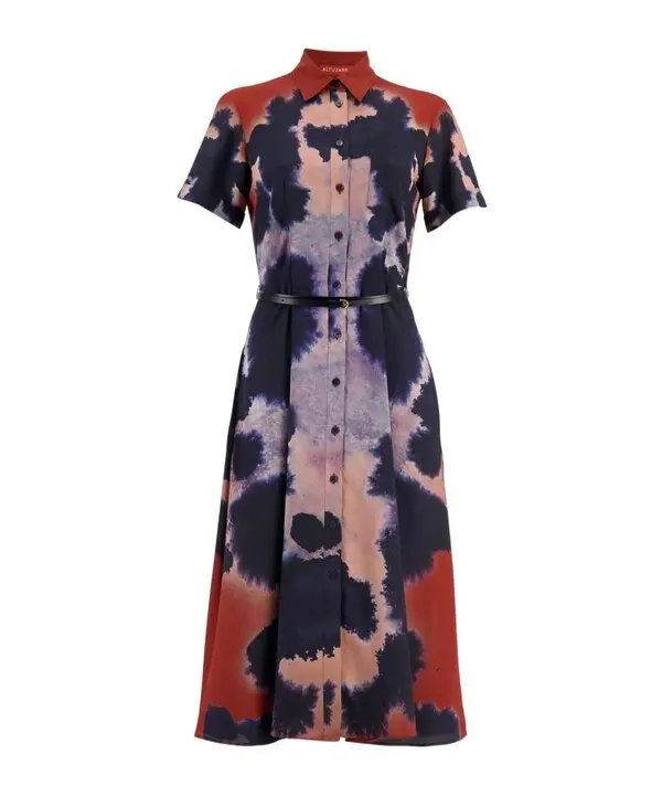 Altuzarra Short-sleeved Belted Shirt Dress With Lapel And Button Front