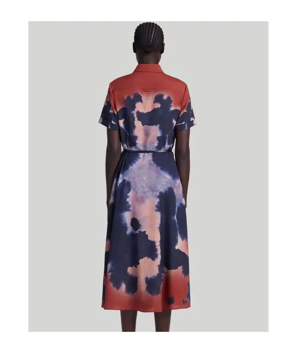 Altuzarra Short-sleeved Belted Shirt Dress With Lapel And Button Front