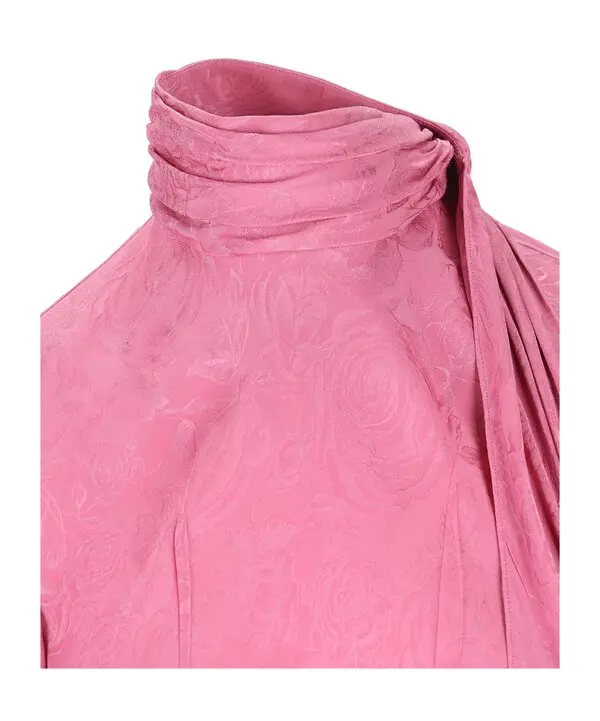 Gucci Ribbon Twill Shirt With Puff Sleeves