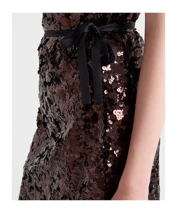 Prada Sequin-embellished Midi Skirt - Black