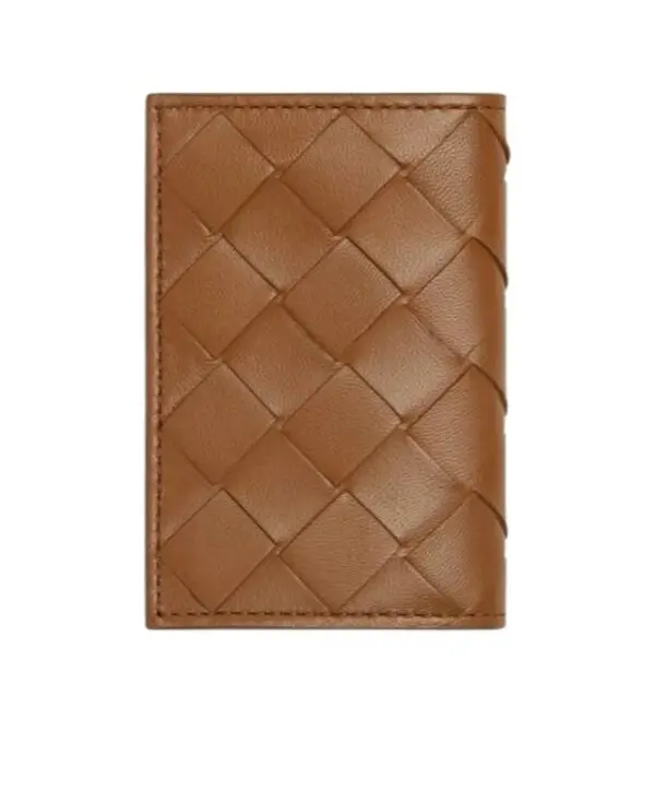 Bottega Veneta Intrecciato Tiny Tri-fold Wallet - Brown