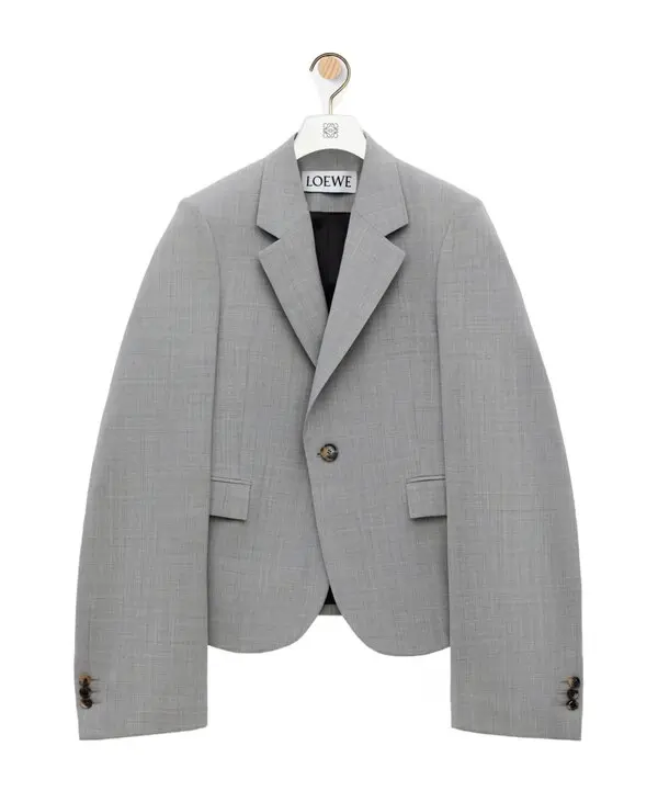 Loewe Single-breasted Tailored Blazer - Light Gray