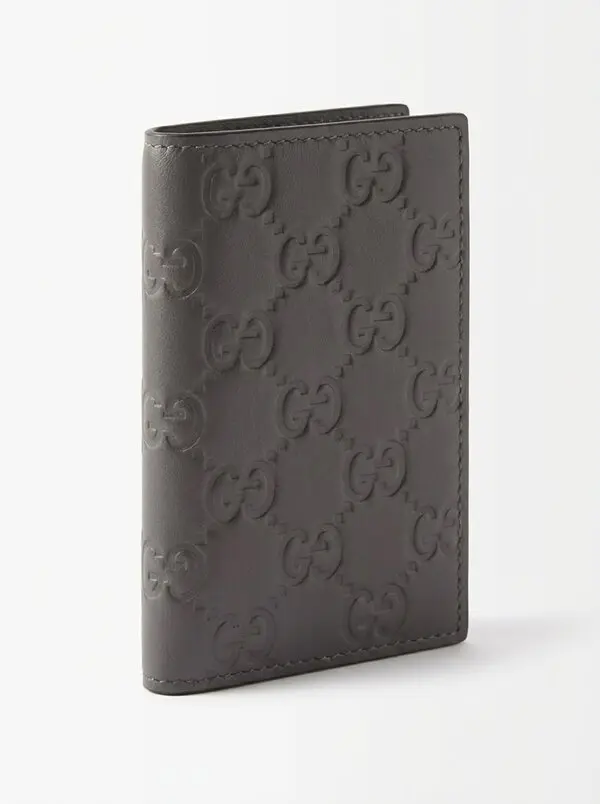 Gucci Gg Emblem Card Case - Grey
