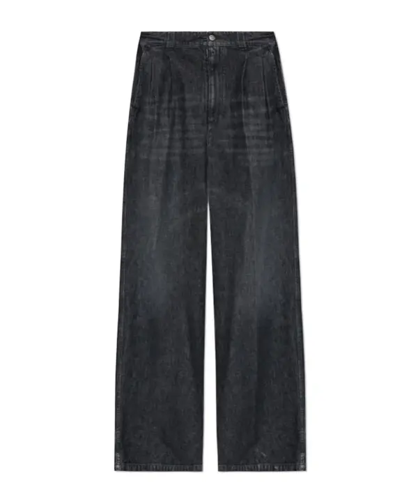 MAISON MARGIELA Elasticated Waistband Wide-leg Jeans - Black
