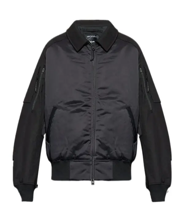 Y3 Contrast Panel Zip-up Bomber Jacket