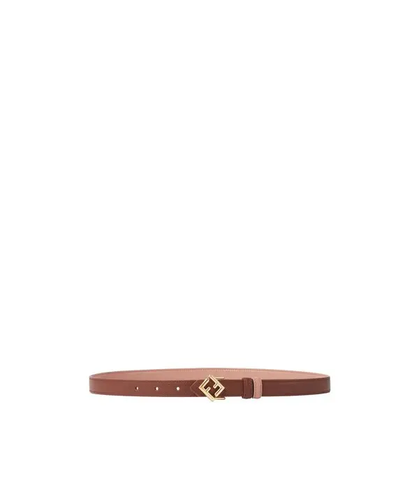 Fendi Ff Diamonds Reversible Belt - Brown And Pink