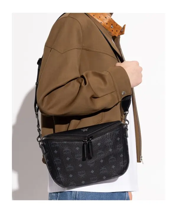 Mcm Small Diamant 3d Crossbody Bag - Black