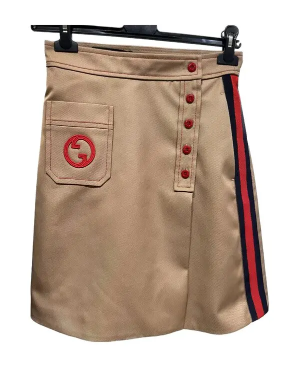 Gucci Button Front Pocket Skirt