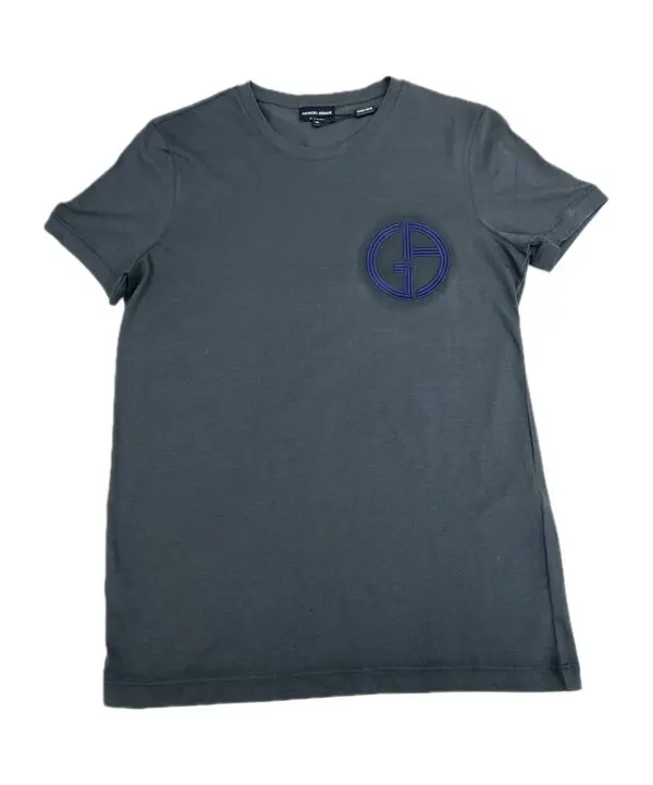Giorgio Armani Round Neck Short Sleeve T-shirt - Black