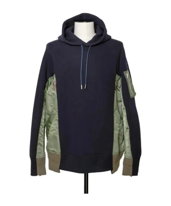 Sacai Panelled Zip-pocket Hoodie - Black