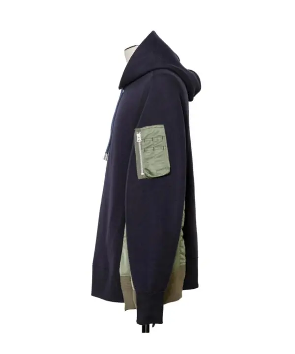 Sacai Panelled Zip-pocket Hoodie