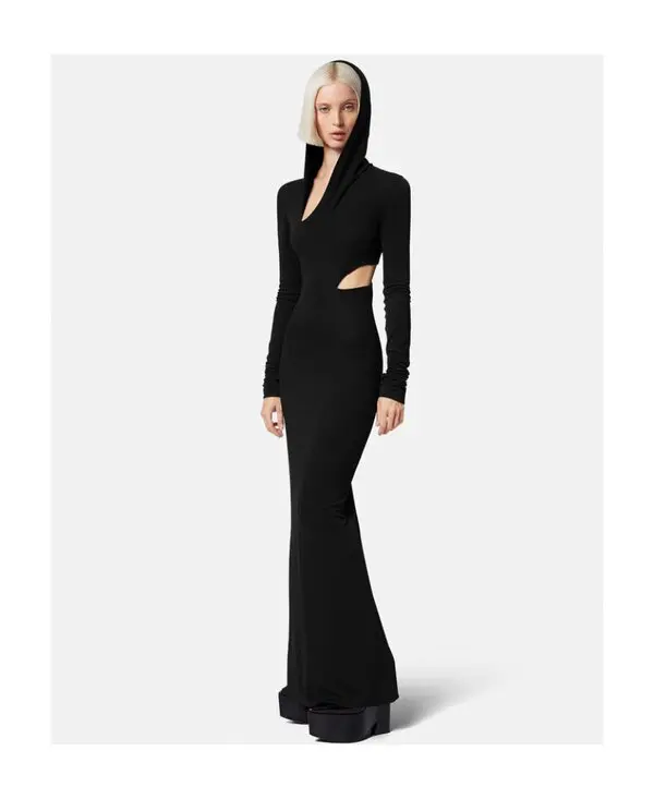 Versace Cut-out Hooded Maxi Dress
