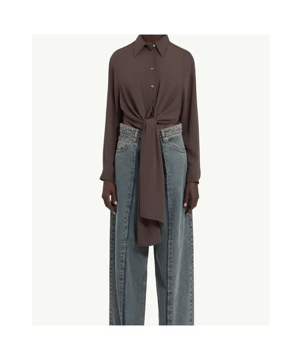 MAISON MARGIELA Draped Front Tie Shirt