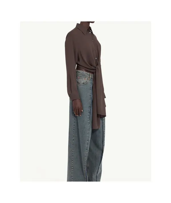 MAISON MARGIELA Draped Front Tie Shirt