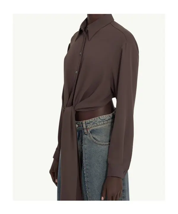 MAISON MARGIELA Draped Front Tie Shirt