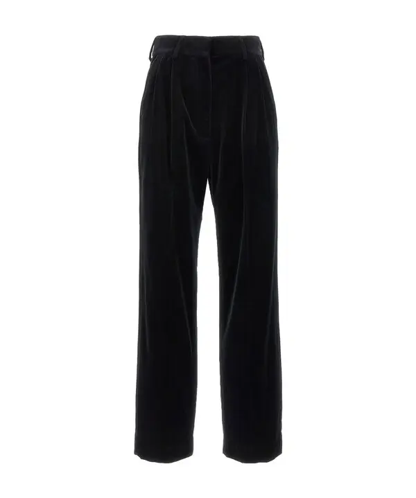 BLAZÉ MILANO Pleated Velvet Trousers - Black