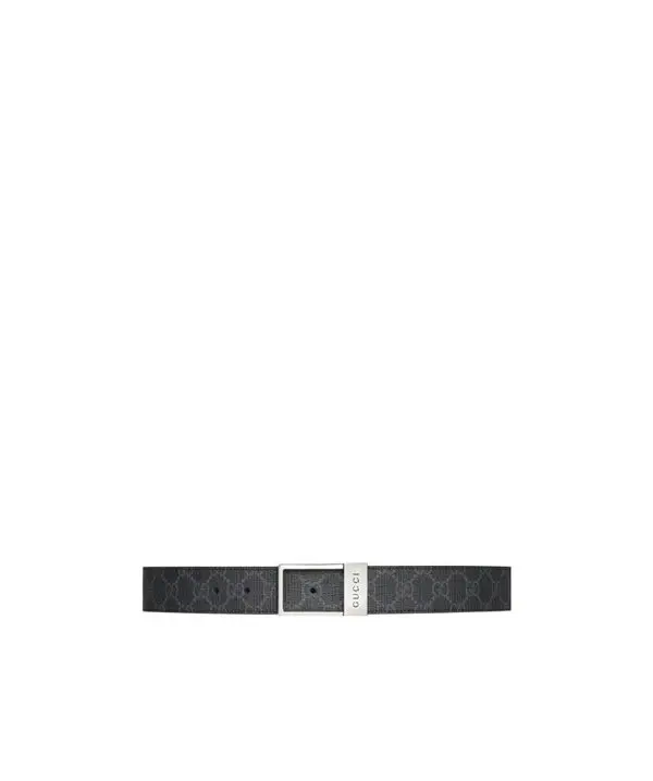Gucci Logo Engraved Buckle Belt - Black