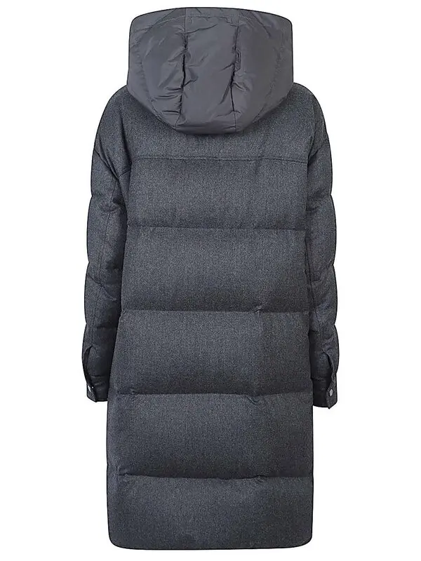 Brunello Cucinelli Long Hooded Cotton Jacket