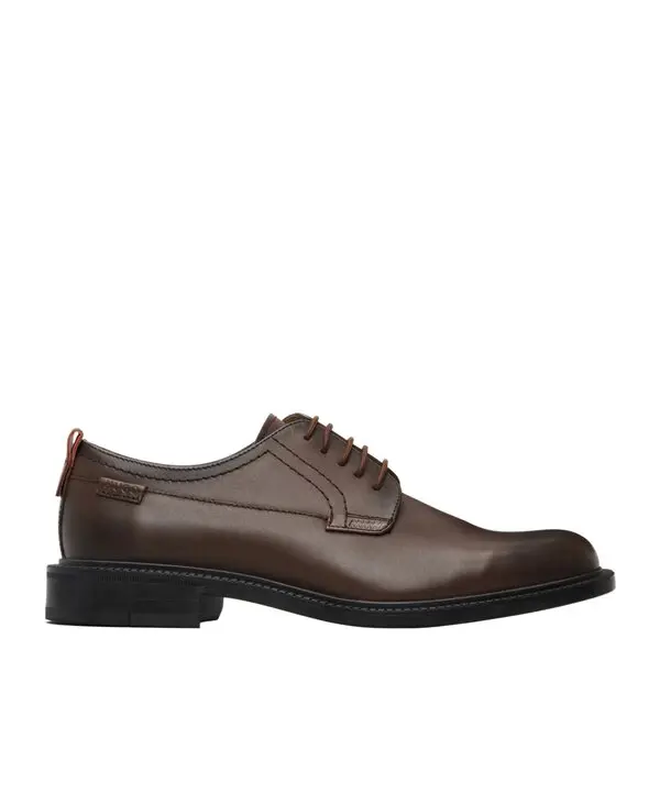 Hugo Boss Leather Derby Shoes - Medium Brown