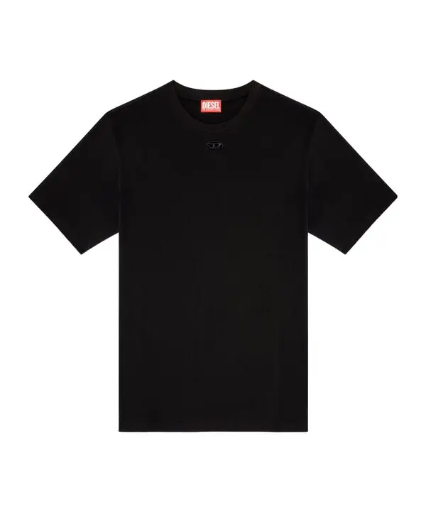 DIESEL® Oval-d Logo Cut-out Crewneck T-shirt - Black