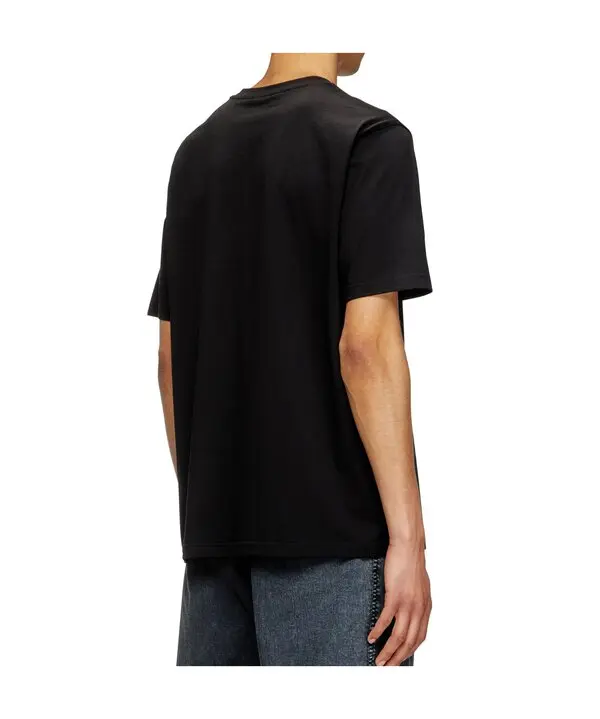 DIESEL® Oval-d Logo Cut-out Crewneck T-shirt - Black