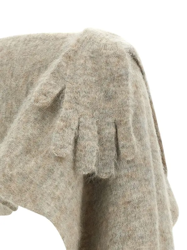 Moschino Brushed-finish Cape With Integrated Gloves - Grey